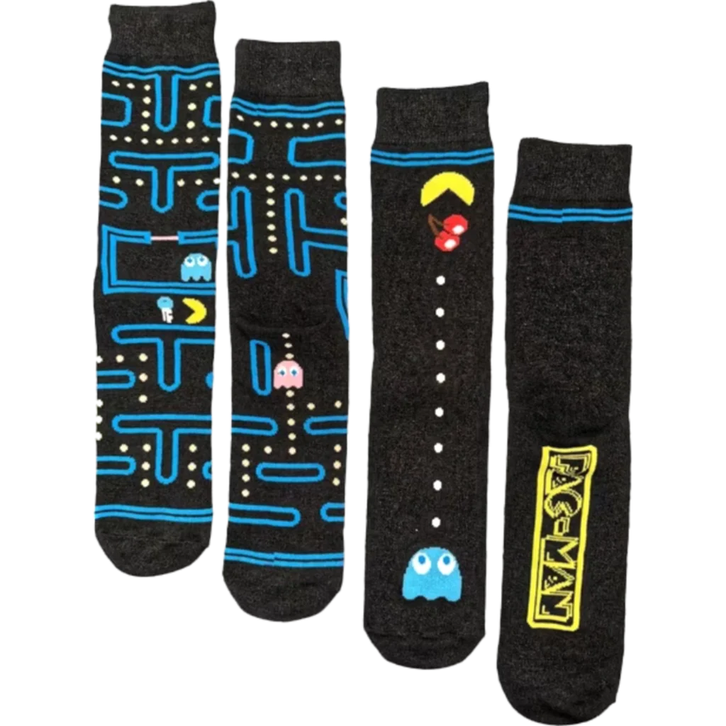 PAC-MAN Video Game Mens Crew Socks 2-Pack - Video Game Depot